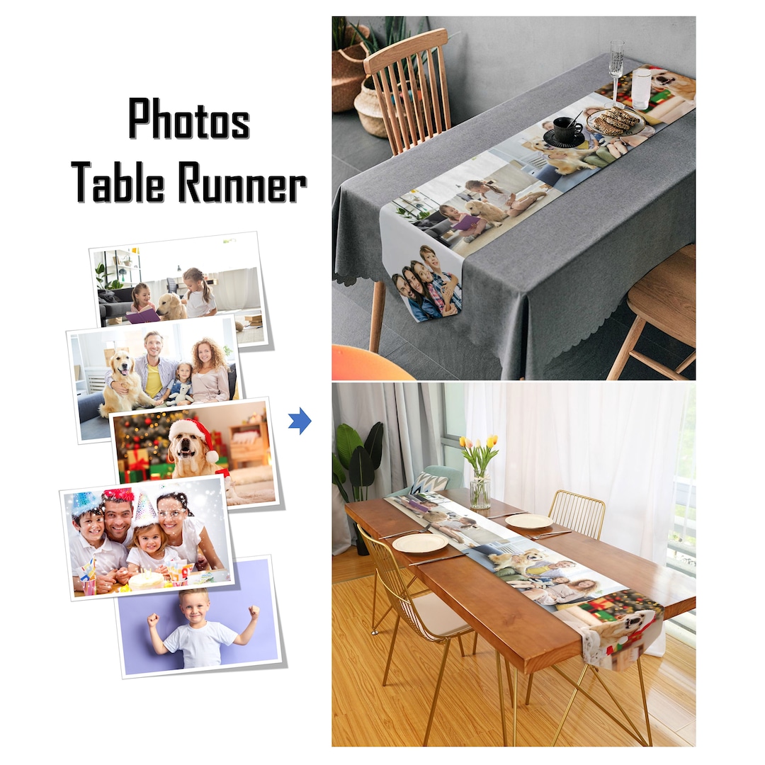 Personalized Table Runner, Custom Table Runner Patterns, Photos Runner ...