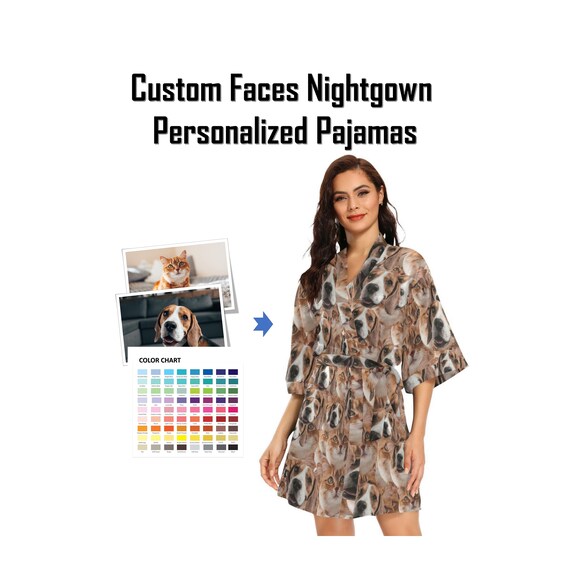 Custom 2 Faces Nightgown Personalized Pajamas Robes - Etsy