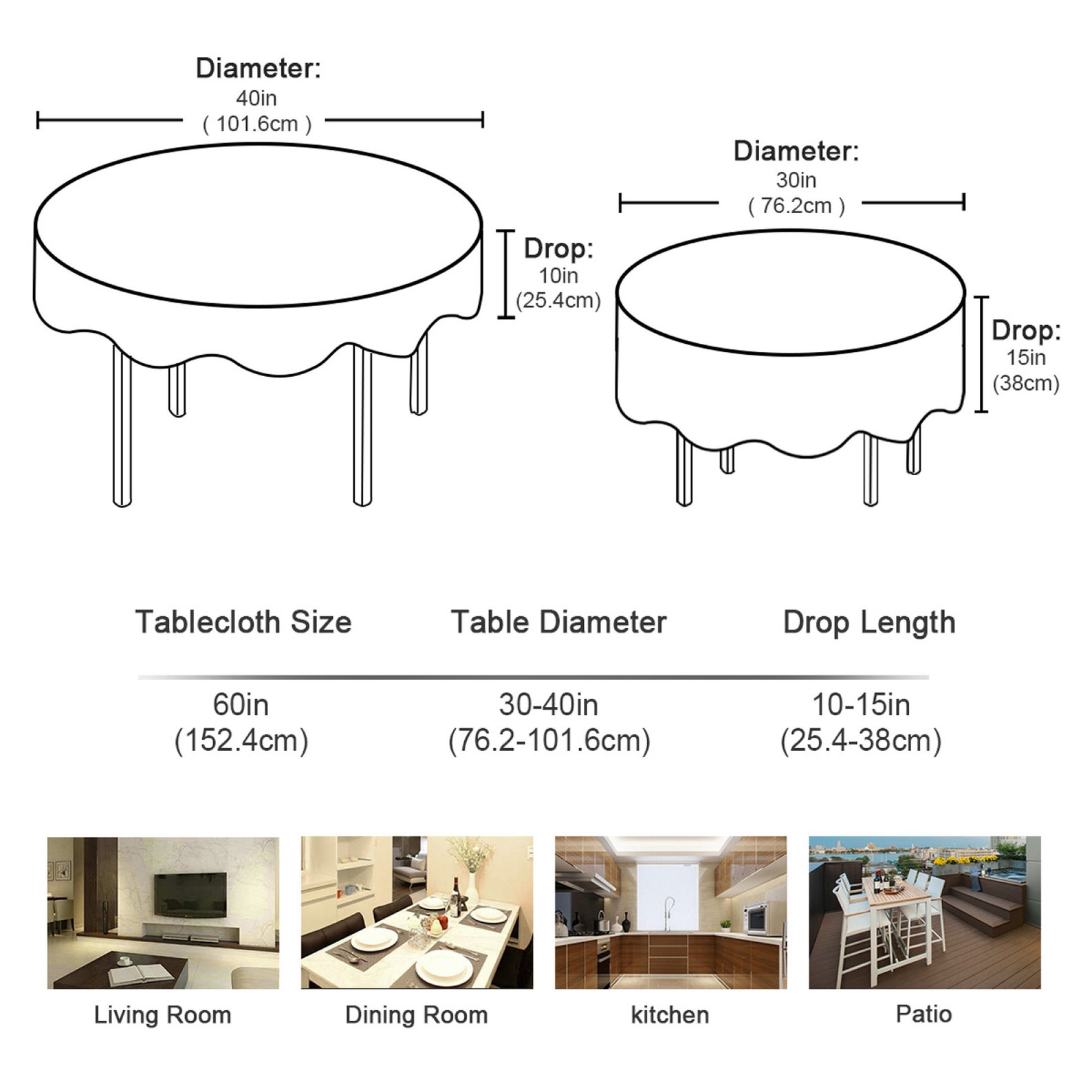 Custom Round Tablecloths Circle Table Covers Photo | Etsy