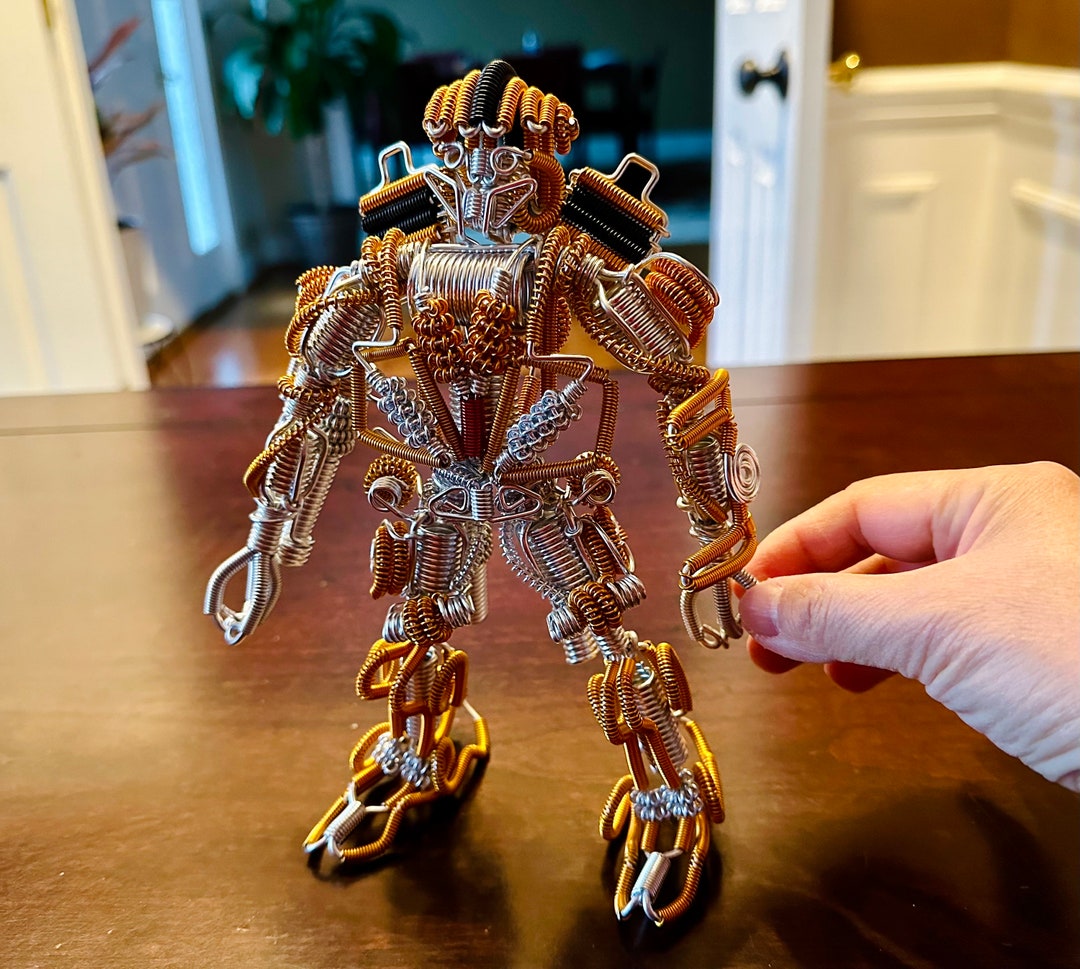 Handmade Bumblebee Wire Figure Metal Transformers Statue Modern Wire ...