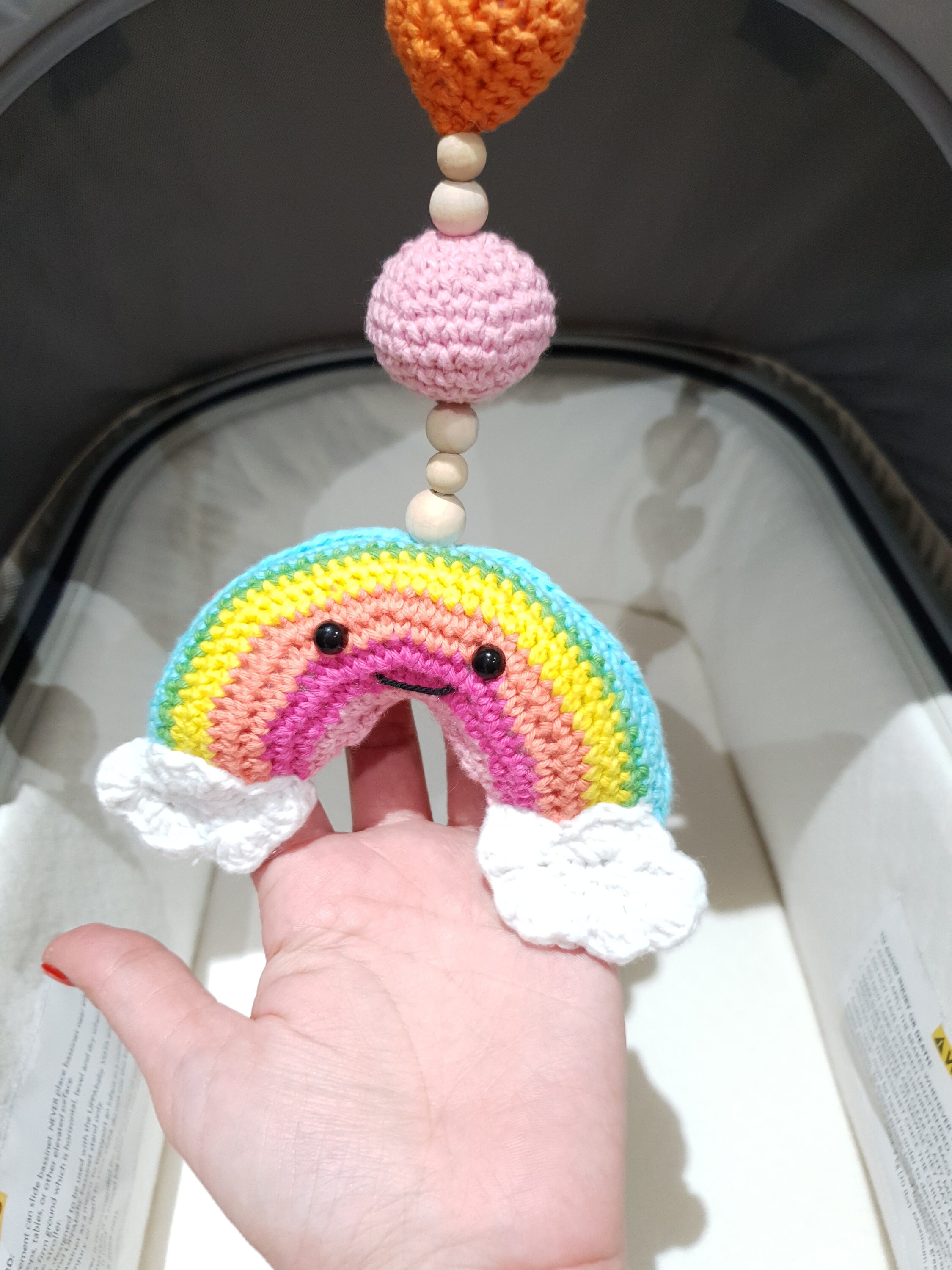 Rainbow Baby Stroller Mobile Rainbow Rattle Hanging Mobile | Etsy