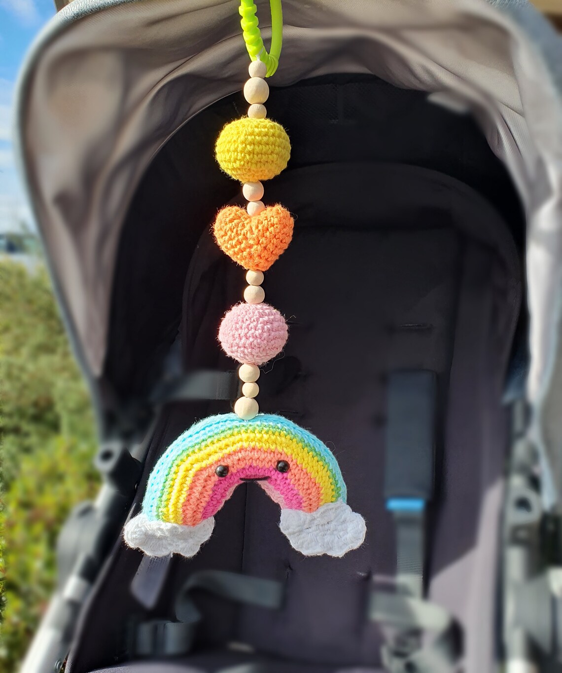 Rainbow Baby Stroller Mobile Rainbow Rattle Hanging Mobile | Etsy