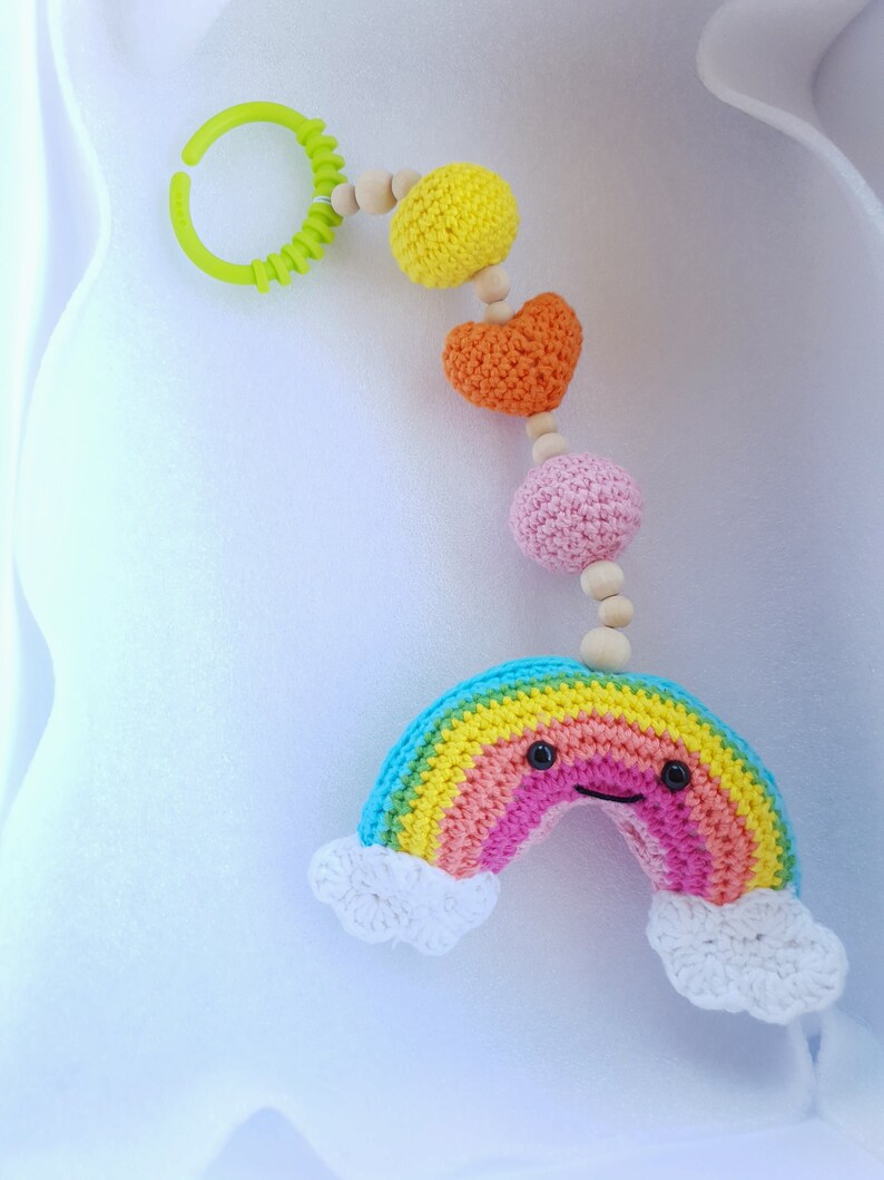 Rainbow Baby Stroller Mobile Rainbow Rattle Hanging Mobile | Etsy