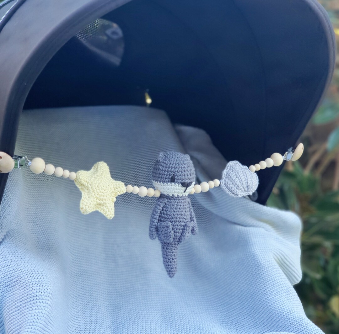 Baby Otter Pram Garland Crochet Handmade Rattle Stroller Car - Etsy