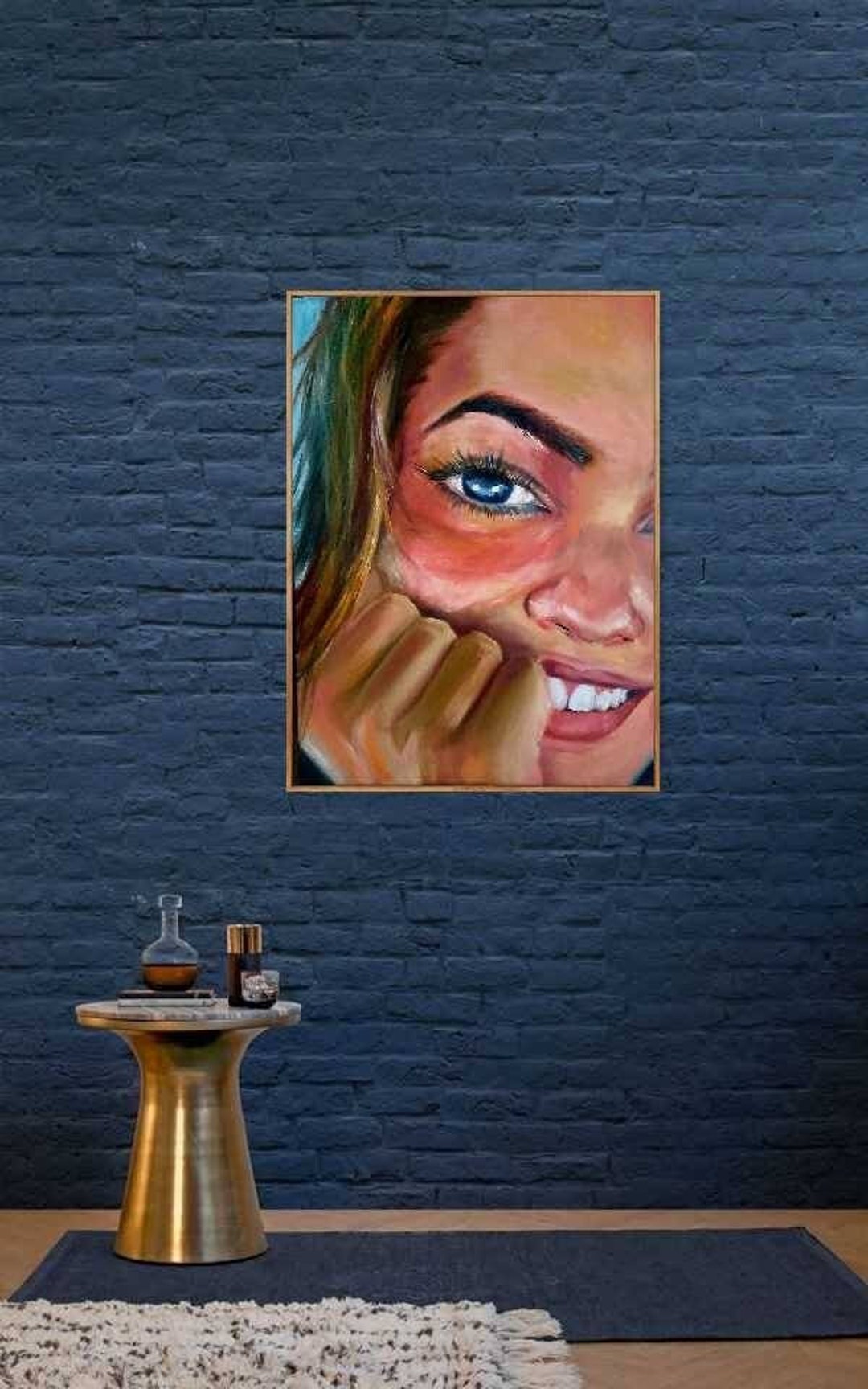 Smile Woman Large Portrait Original Oil Painting Canvas Painting Large ...