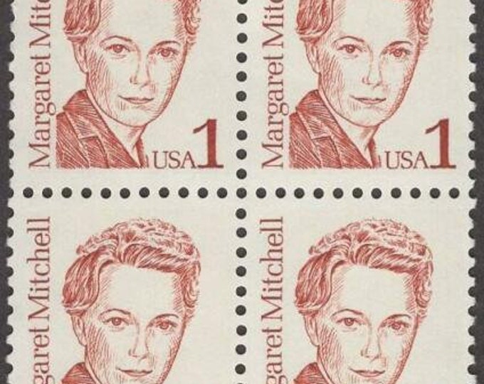 1986 Margaret Mitchell gone With the Wind Block of 4 1c Stamps mnh,og ...