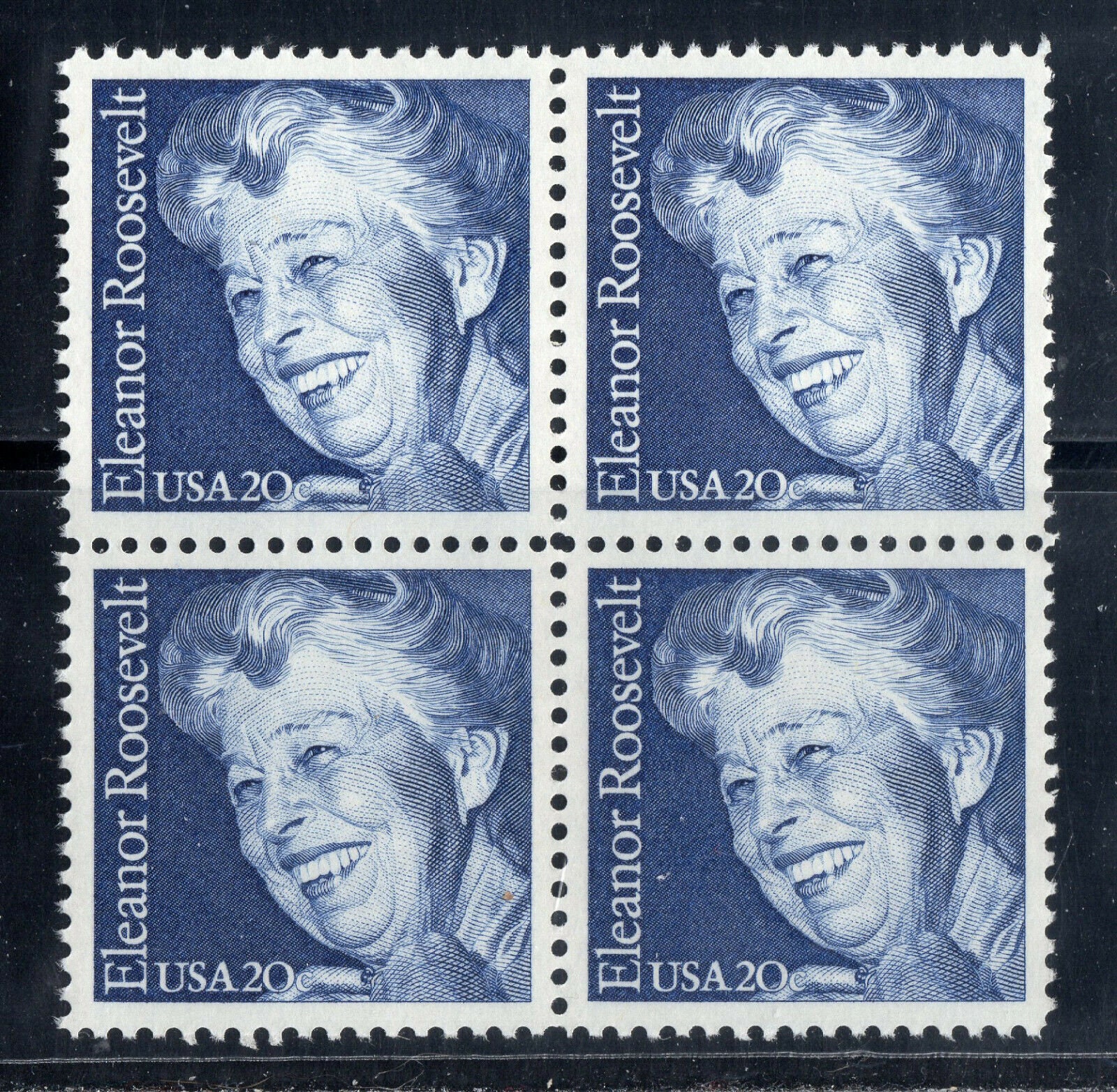 1984 Eleanor Roosevelt Block of 4 20c Postage Stamps Sc 2105 - Etsy