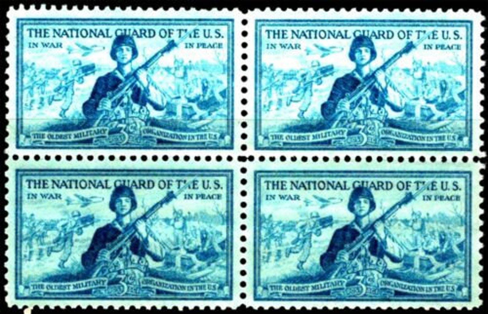 1953 National Guard Block of 4 3c Postage Stamps Sc 1017 | Etsy