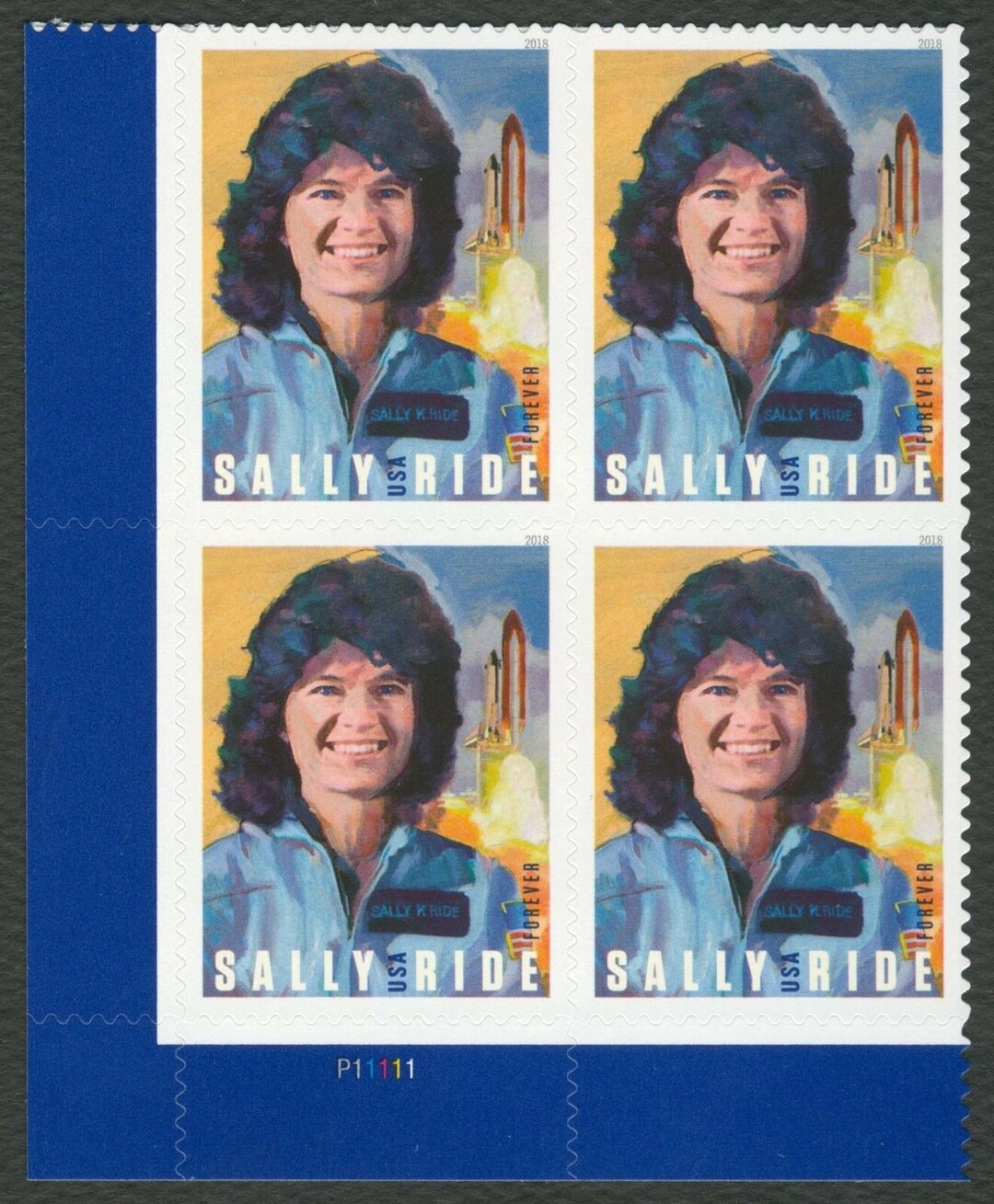 Sally Ride 1st USA Woman in Space Block of 4 Forever Postage Stamps ...