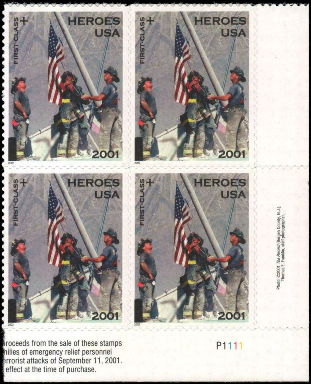 America Responds 911 Heros Plate Block of 4 34c Postage Stamps - Etsy