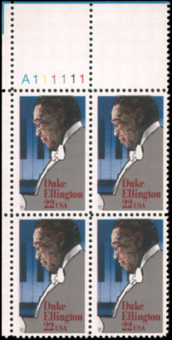 1986 Duke Ellington Plate Block of 4 22c Postage Stamps Sc | Etsy