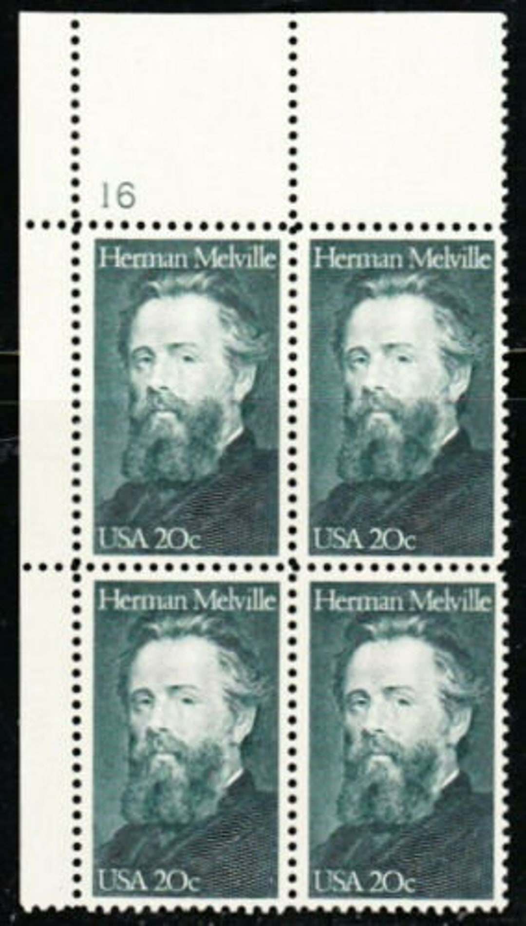 1984 Melville moby Dick Plate Block of 4 20c Postage Stamps, Sc2094 ...
