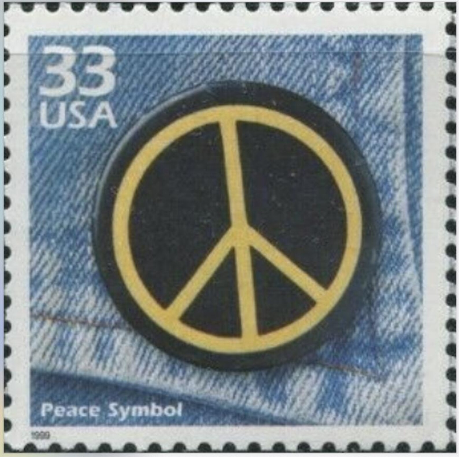 1999 Celebrate the 1960s Peace Symbol Single 33c Stamp, Sc3188m, MNH ...