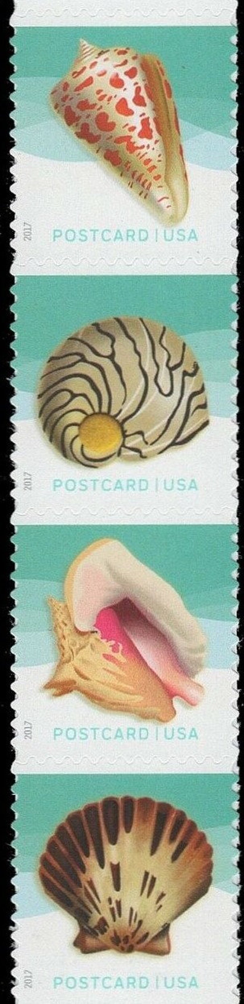 Sea Shells Strip of 4 Postcard Forever (34c) Postage Stamps - MNH, OG ...
