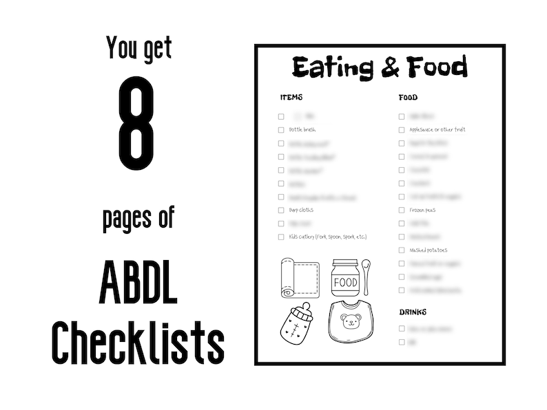 ABDL Checklist for Adult Baby Little Space, Caregiver Babygirl or Boy ...