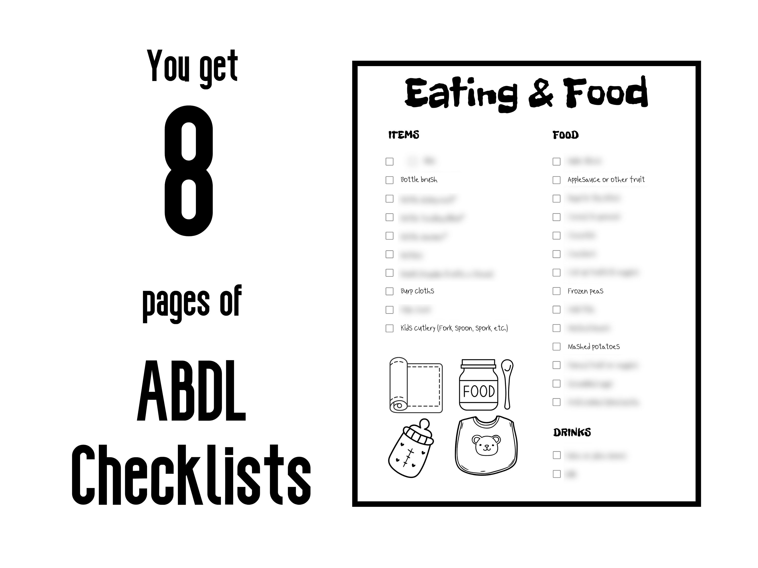 ABDL Checklist for Adult Baby Little Space, Caregiver Babygirl or Boy ...