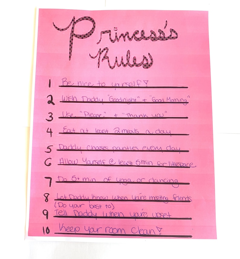 DDlg Basics Kit for little Princess BDSM Pink Sticker & Chore | Etsy