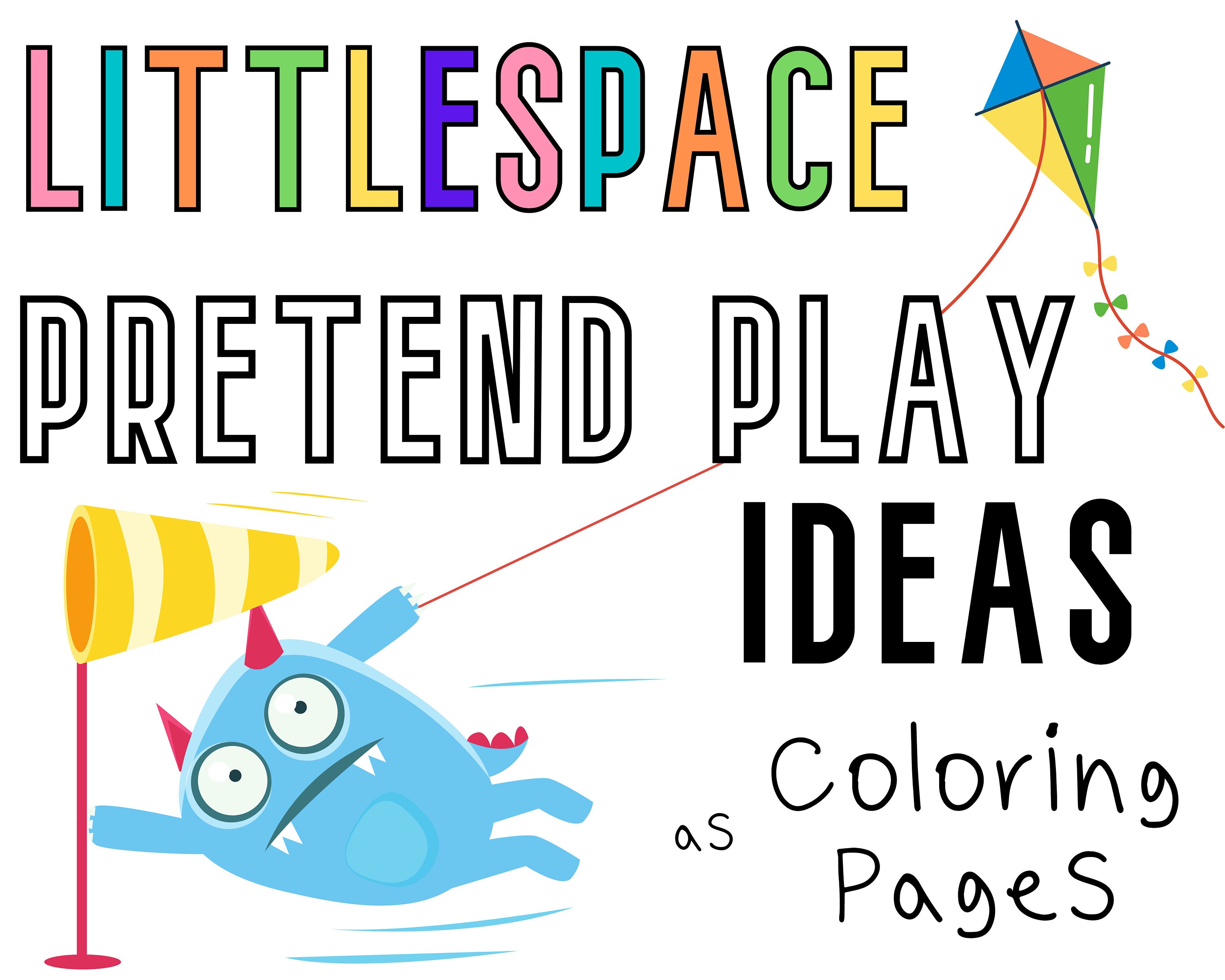 Pretend Play Ideas List as Coloring Pages Littlespace Make - Etsy