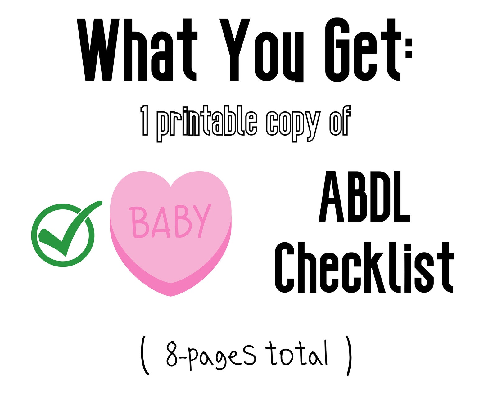 ABDL Checklist for Adult Baby Little Space Caregiver Babygirl - Etsy