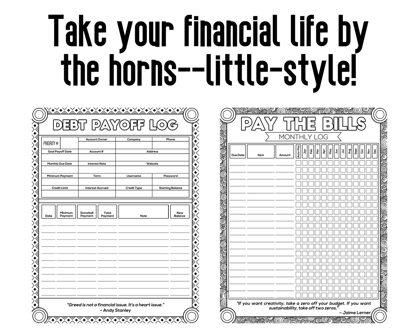 Budget Planner Book, Budgeting Printable Coloring Template for ...