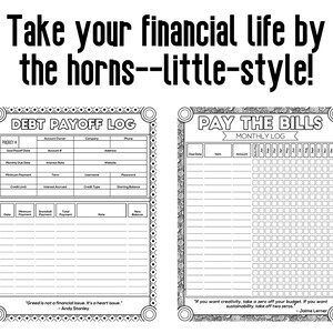 Budget Planner Book, Budgeting Printable Coloring Template for ...