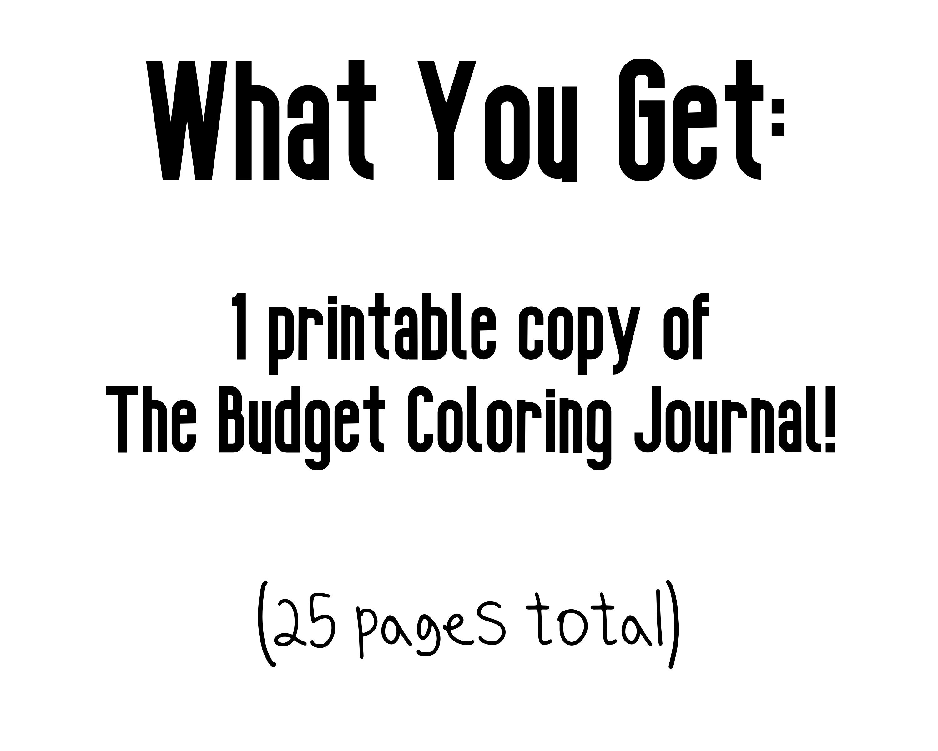 Budget Planner Book, Budgeting Printable Coloring Template for ...