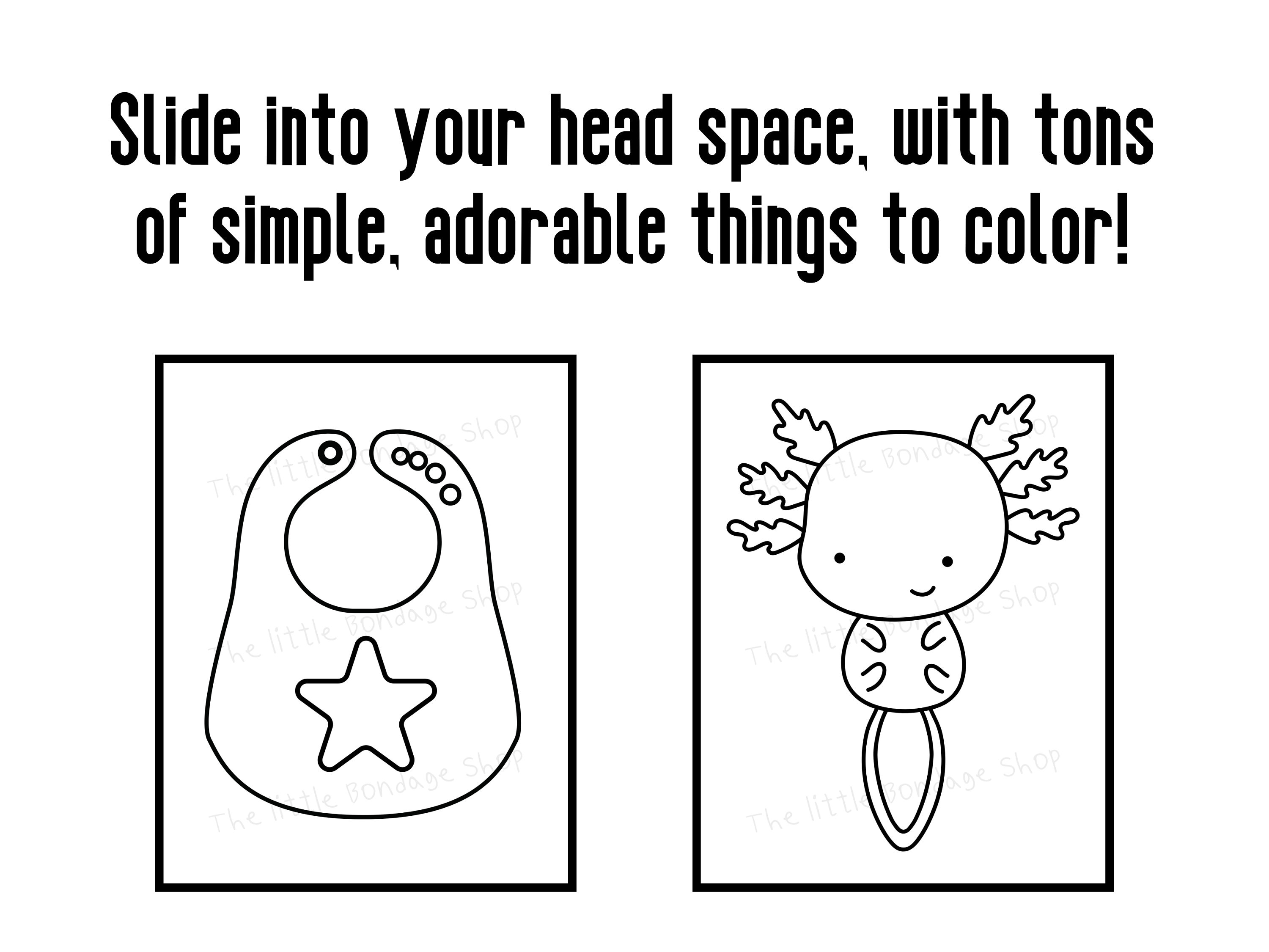 ABDL Coloring Book Pages for Adult Baby, Easy Ddlg Idea for Little ...