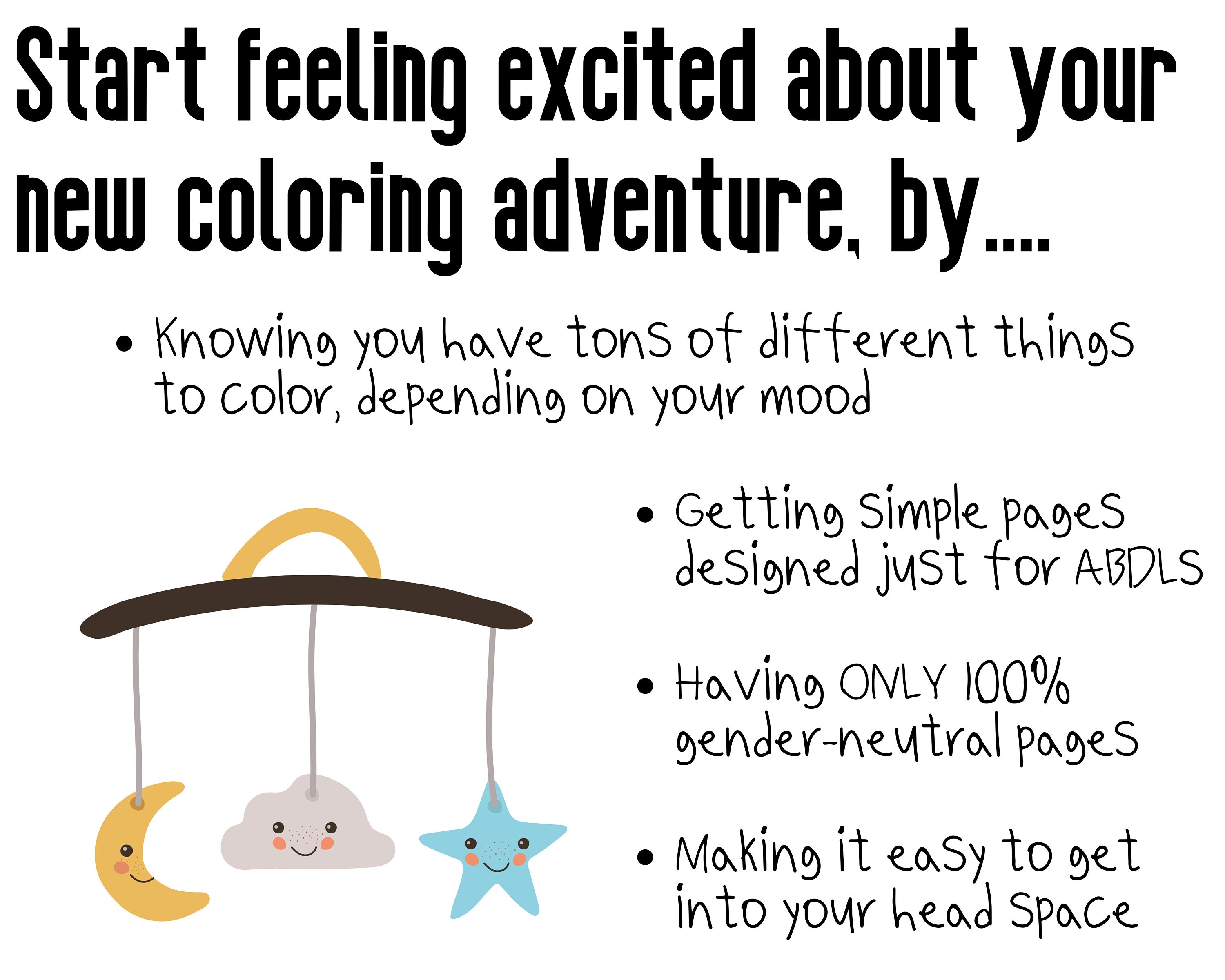 Adult Baby Coloring Book for ABDL Simple Little Space Idea - Etsy