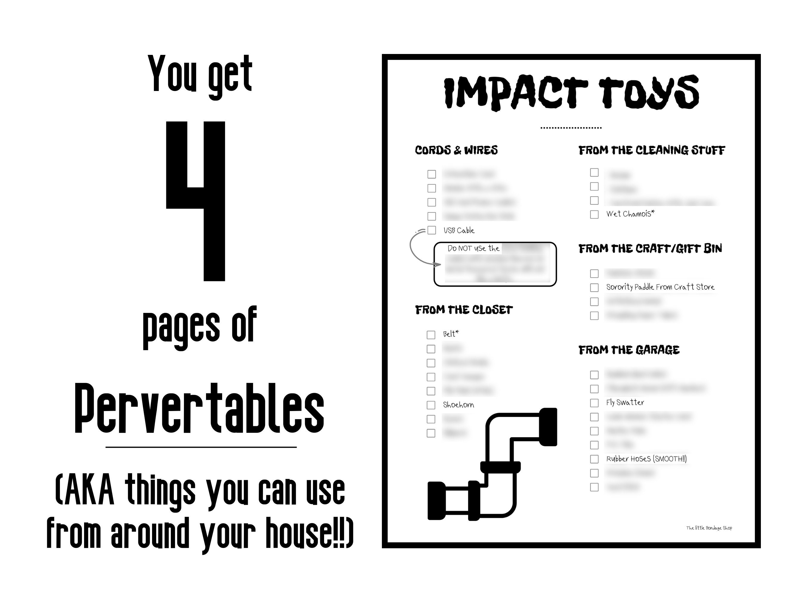 Impact Play Pervertables Checklist & Guide for Spanking, DIY BDSM Toys ...