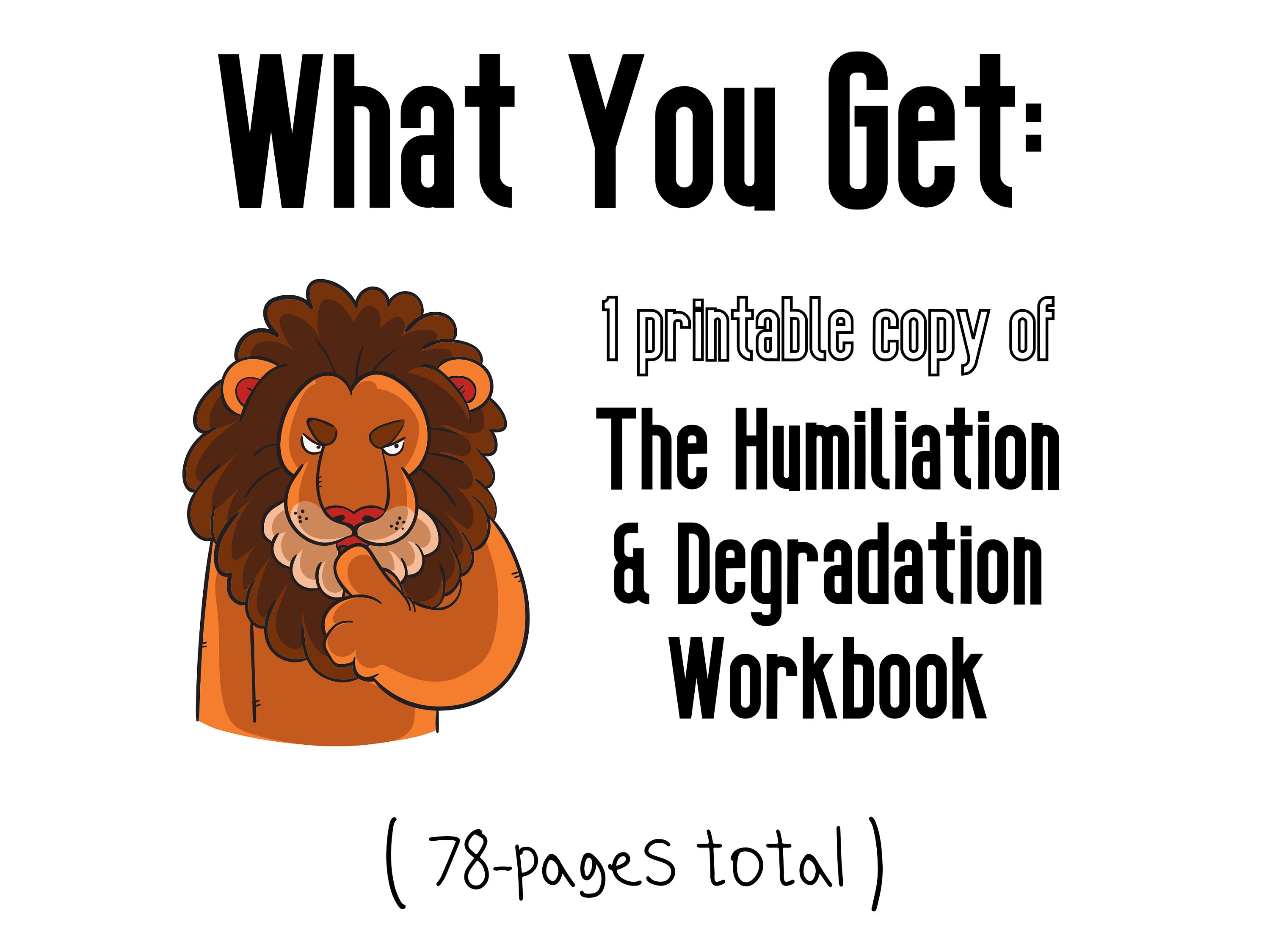 Humiliation Degradation Kink Workbook & Guide, BDSM Degrading Things to ...