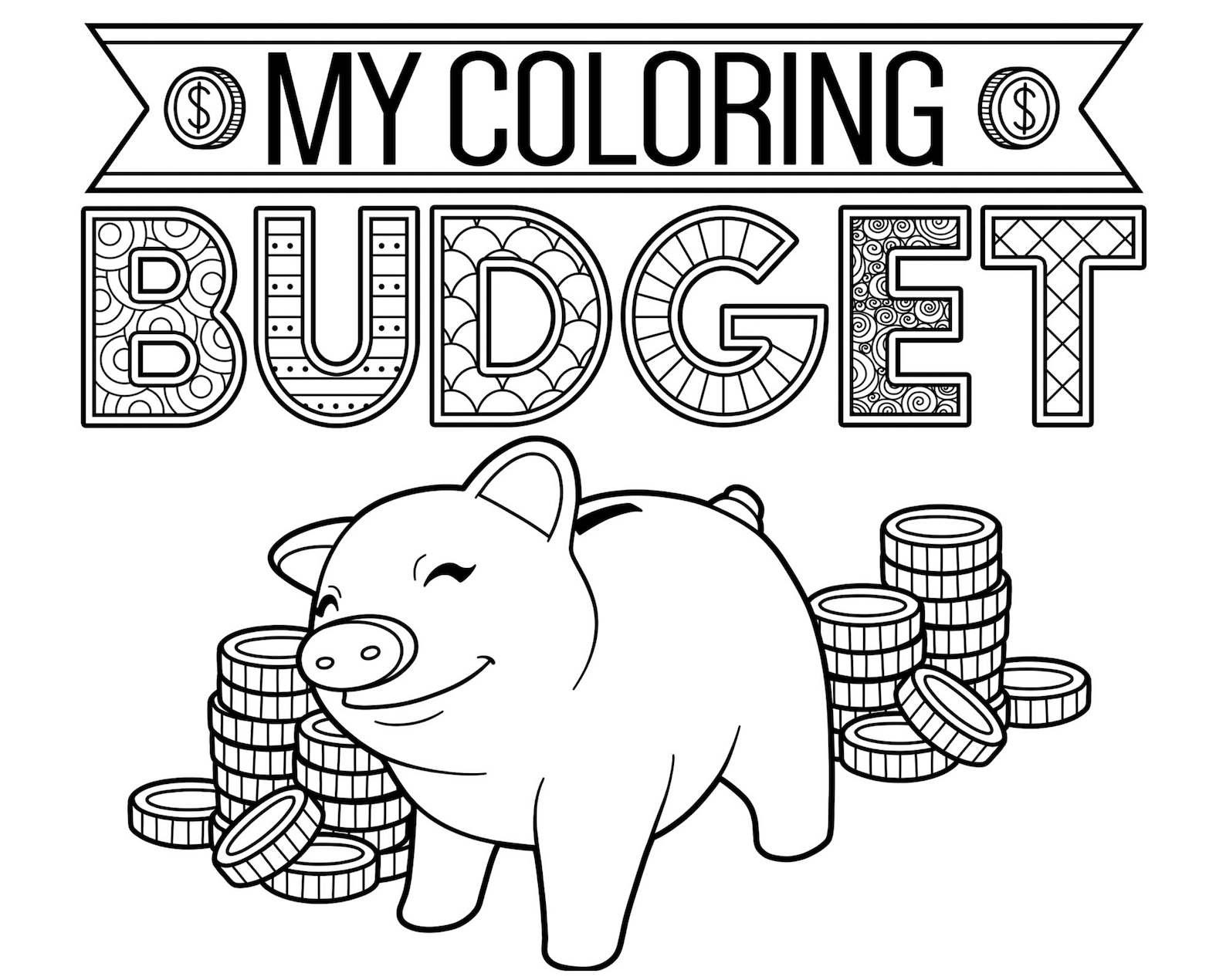 Budget Planner Book, Budgeting Printable Coloring Template for ...