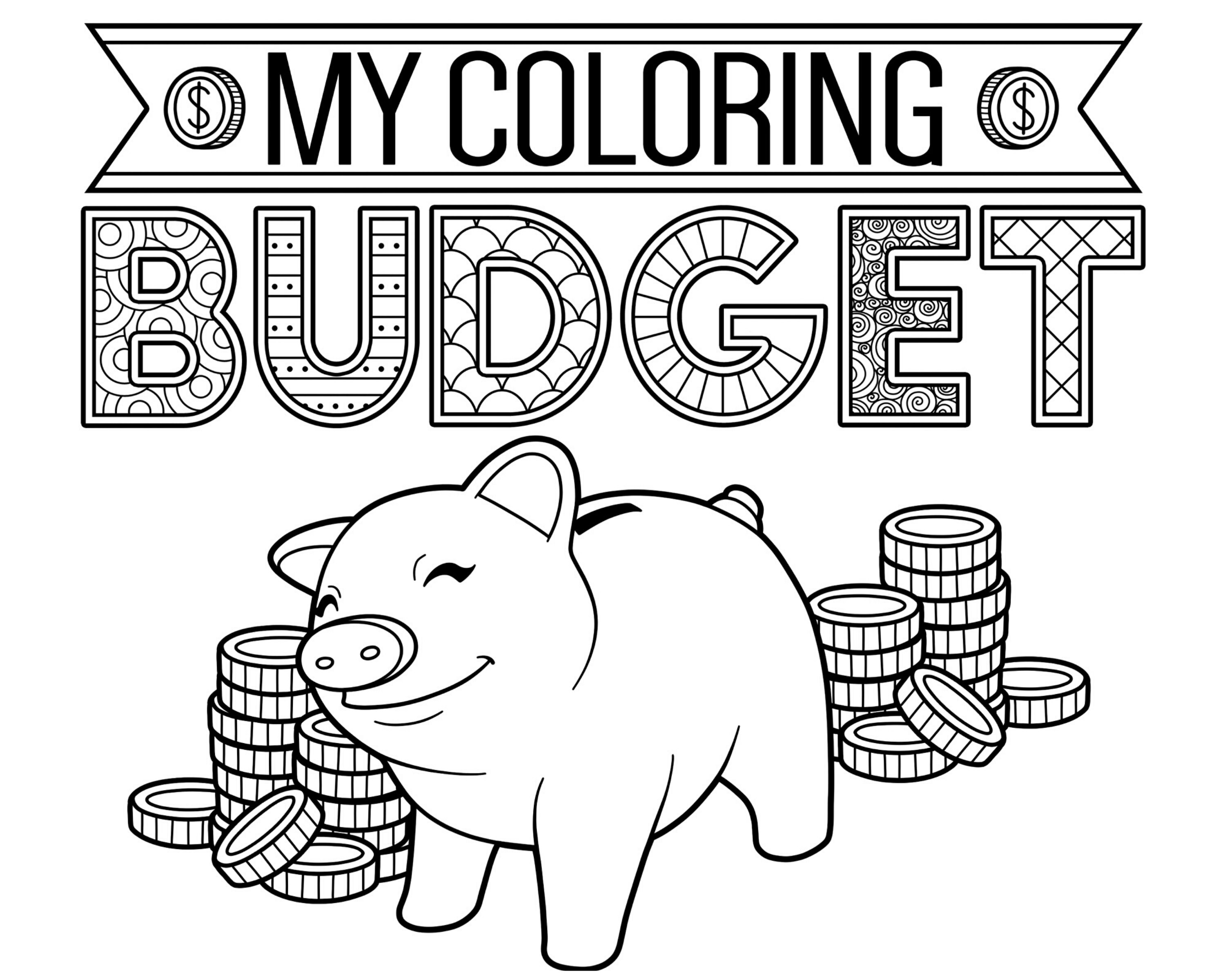 Budget Planner Book, Budgeting Printable Coloring Template for ...