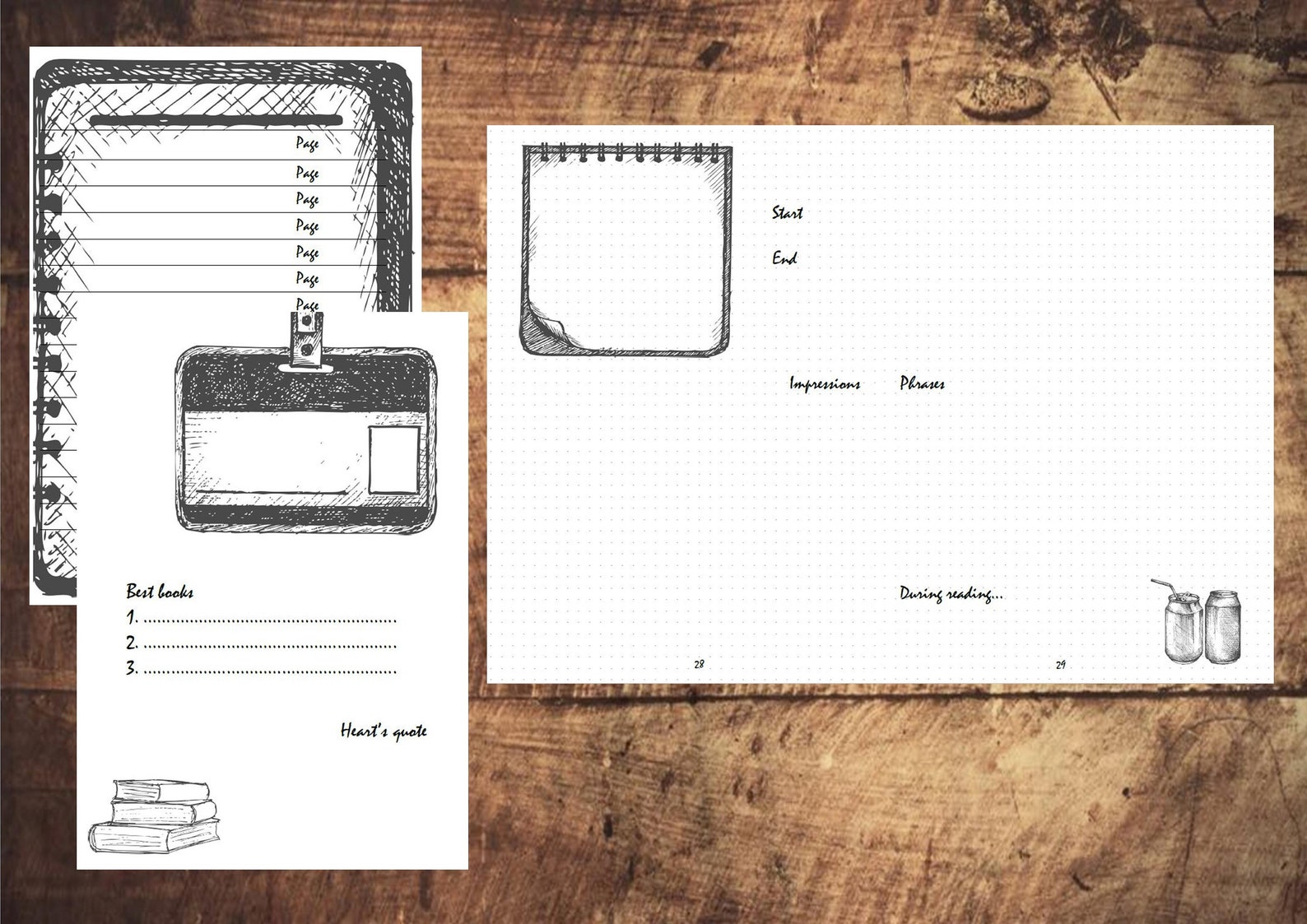 Booklover Tracks - Reading Recap Notebook Travelers Notebook Insert A5 ...