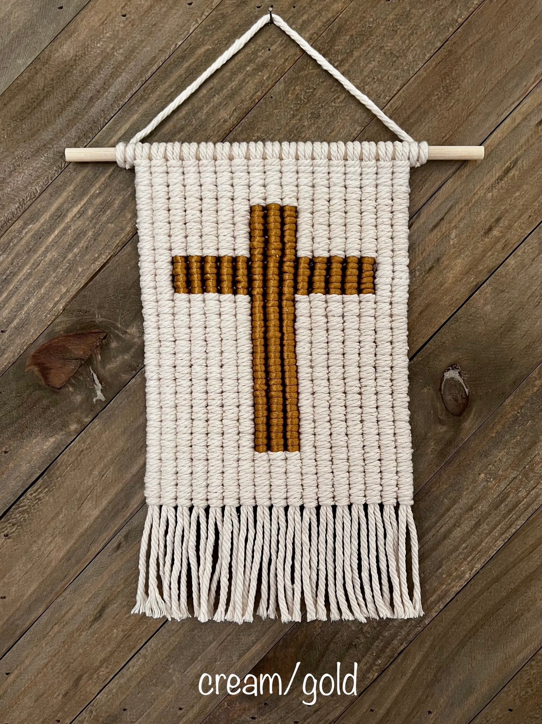 I Believe, Christian Macrame, Jesus, God, Cross Macrame, Gold Cross ...