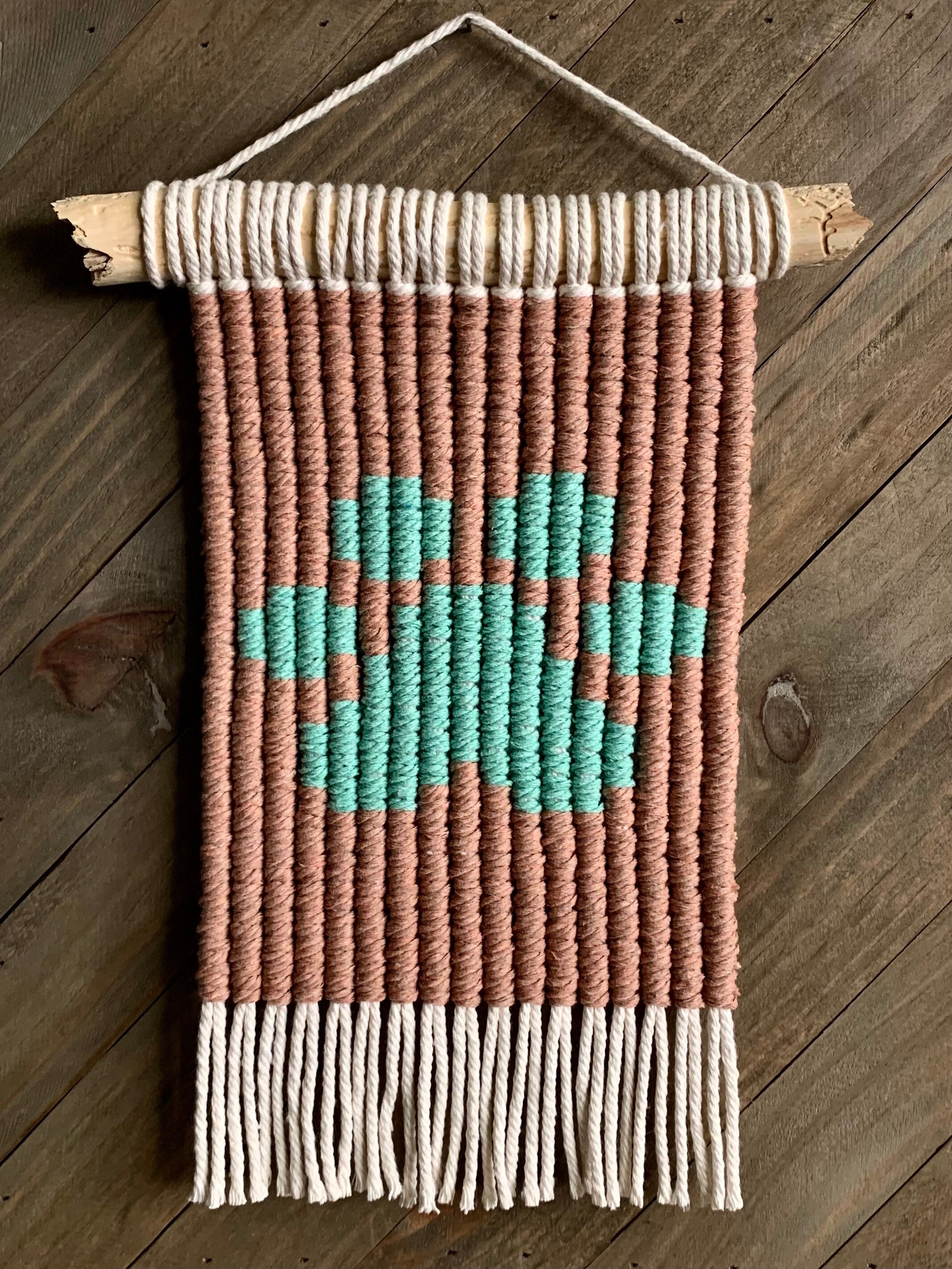 Paw Print Macrame Sandy Beach With Driftwood Spaghetti Finish - Etsy