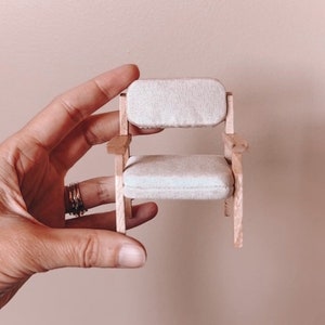 Open Frame Lounge Chair Natural Wood Macy Mae 1:12 Scale Miniature ...