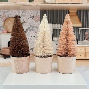Muted Bottle Brush Trees Pink Ivory Brown Christmas Holiday Macy Mae 1: ...