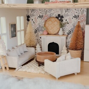 Muted Bottle Brush Trees Pink Ivory Brown Christmas Holiday Macy Mae 1: ...