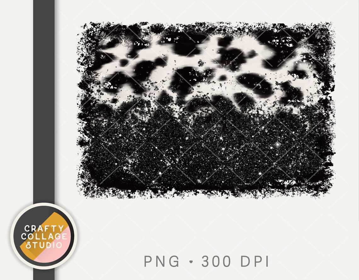 Cowhide Glitter PNG Sublimation Background Cow Pattern Black | Etsy