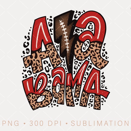 Alabama Football PNG for Sublimation Leopard Print Alabama - Etsy