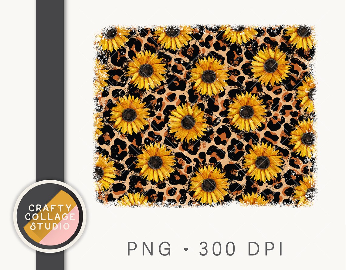 Leopard PNG Sunflower Sublimation Background Backsplash - Etsy