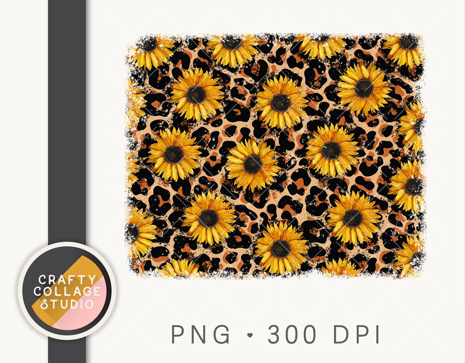 Leopard PNG Sunflower Sublimation Background Backsplash - Etsy