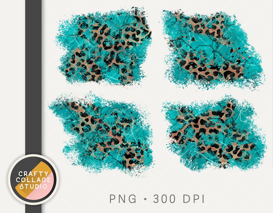 Turquoise Leopard Swatches for Sublimation, Turquoise Gemstone Patch ...