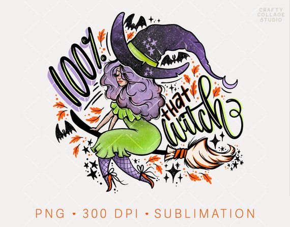 Witch PNG for Sublimation Halloween Witch Sublimation Design - Etsy