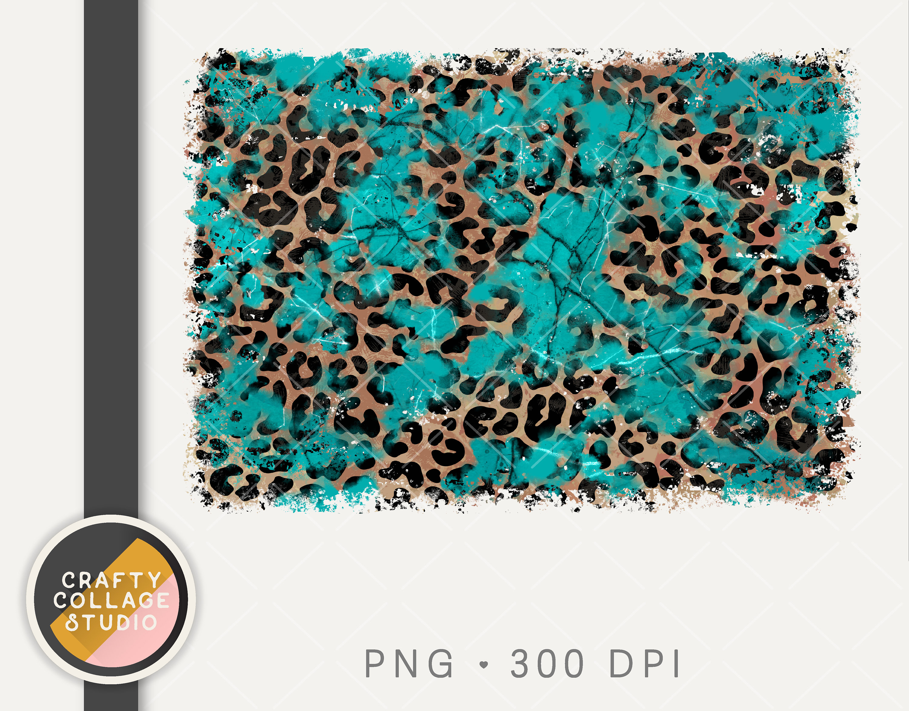 Leopard Print Turquoise Sublimation PNG Background, Turquoise Stone ...