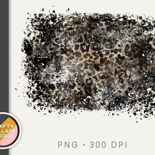 Grunge Leopard Print Background PNG for Sublimation - Etsy