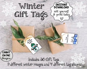Winter gift tags | Etsy