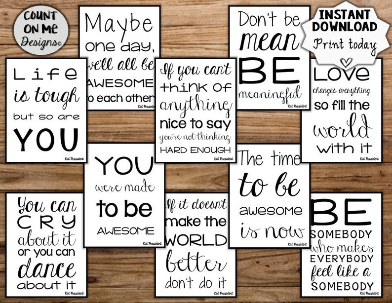 Inspirational Quote Wall Art - Kid President - Etsy