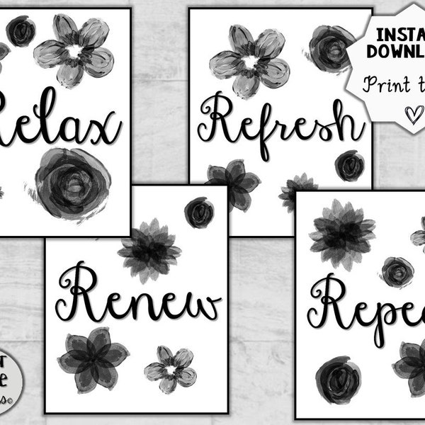 Relax Refresh Renew Wall Art - Etsy