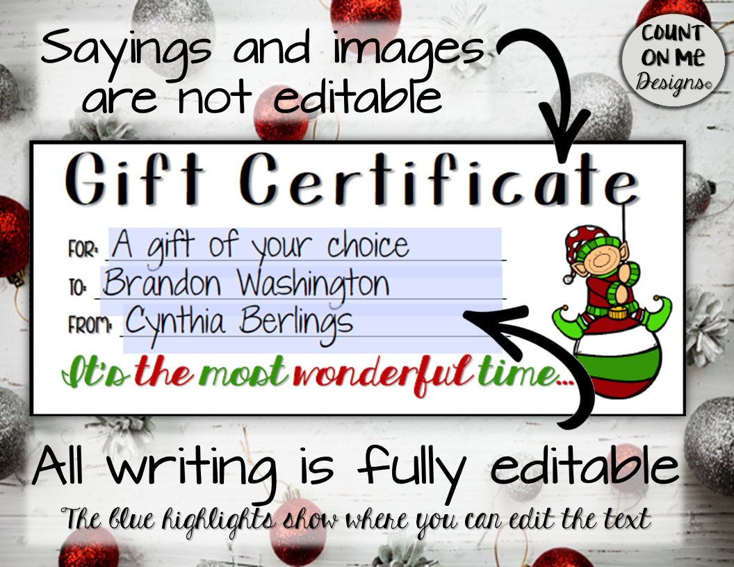 Printable Christmas Elf Gift Certificate - Etsy